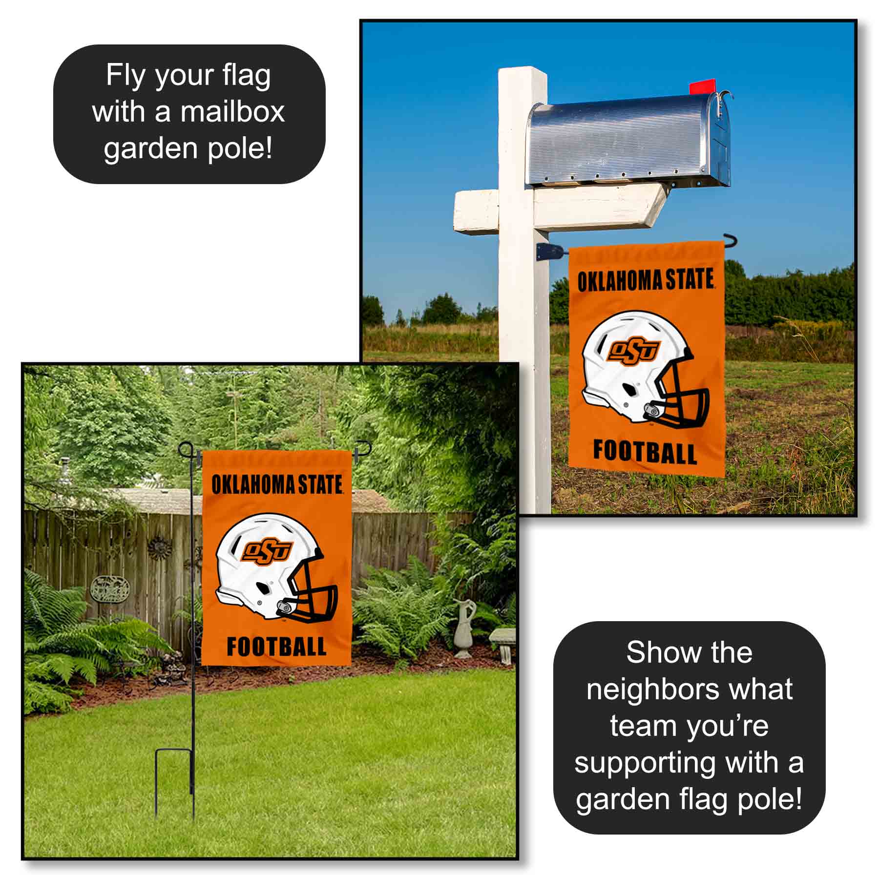 OSU Cowboys Football Helmet Garden Yard Banner 840134546469 | eBay