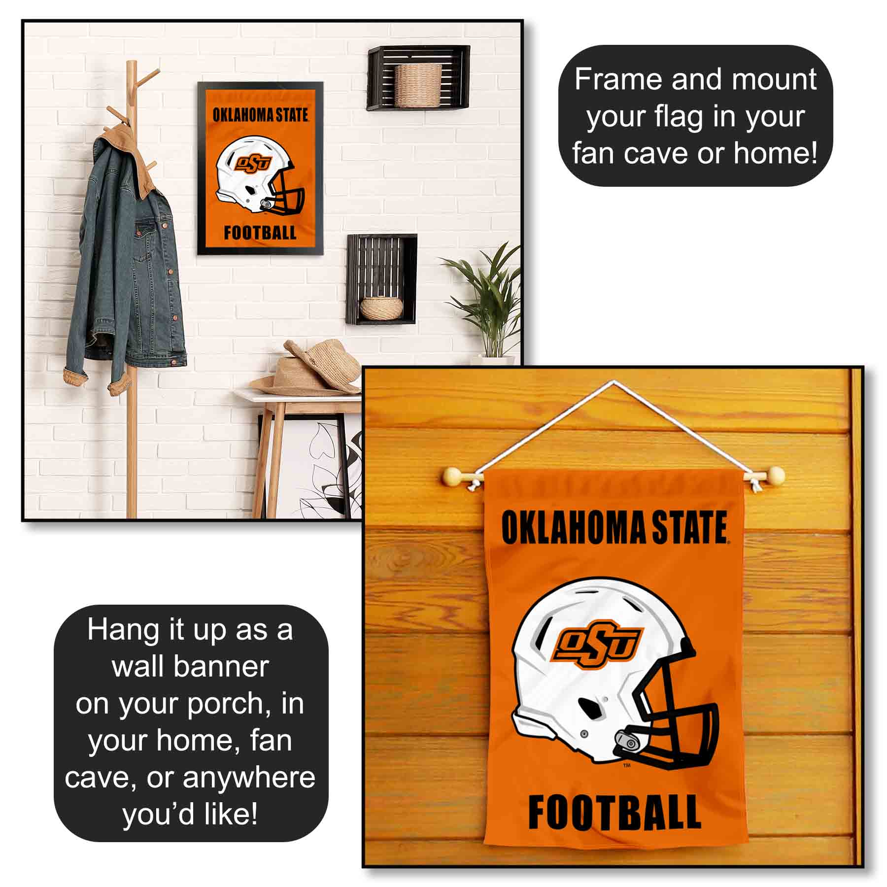 OSU Cowboys Football Helmet Garden Yard Banner 840134546469 | eBay