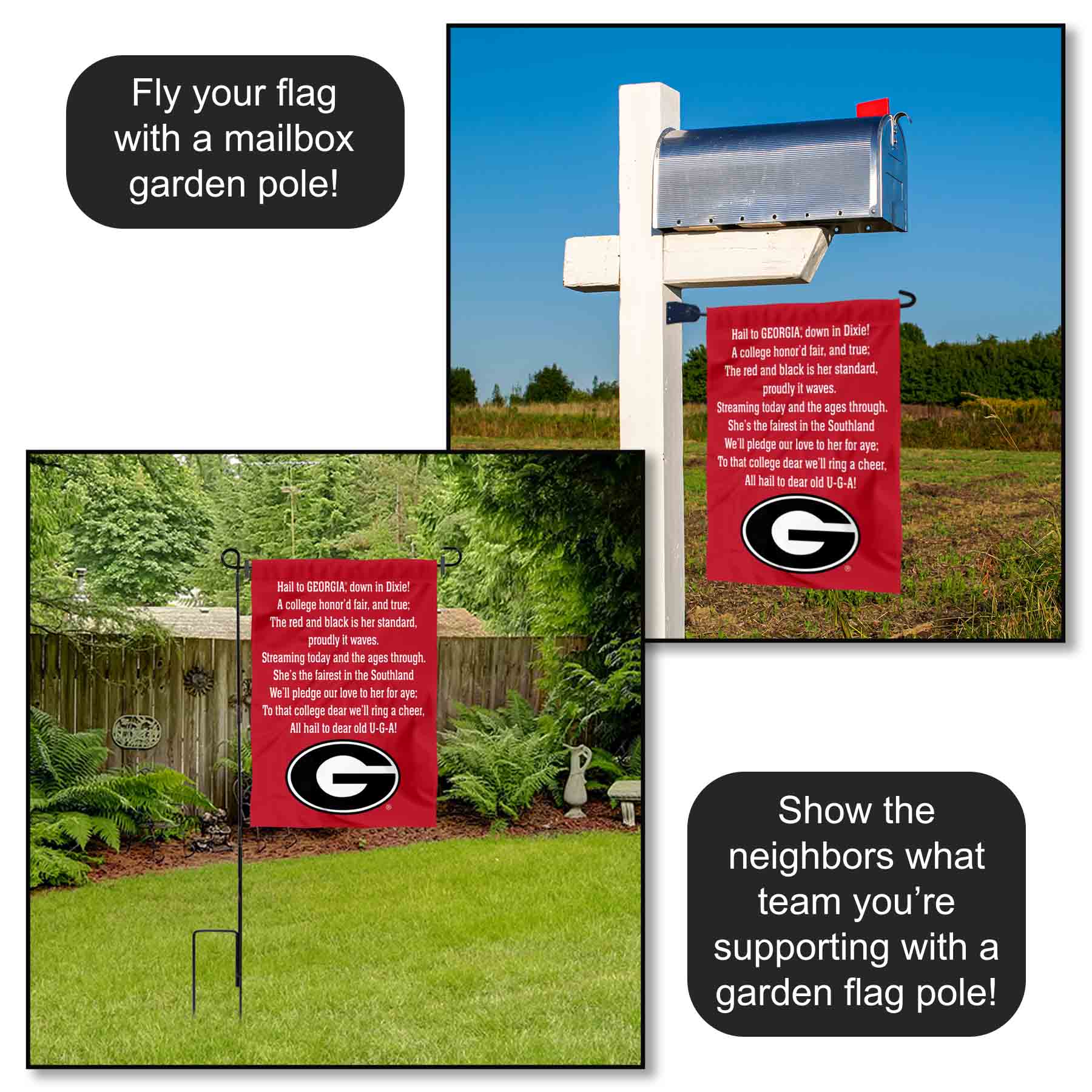 UGA Bulldogs Fight Song Garden Flag and Yard Banner 840134539829 | eBay