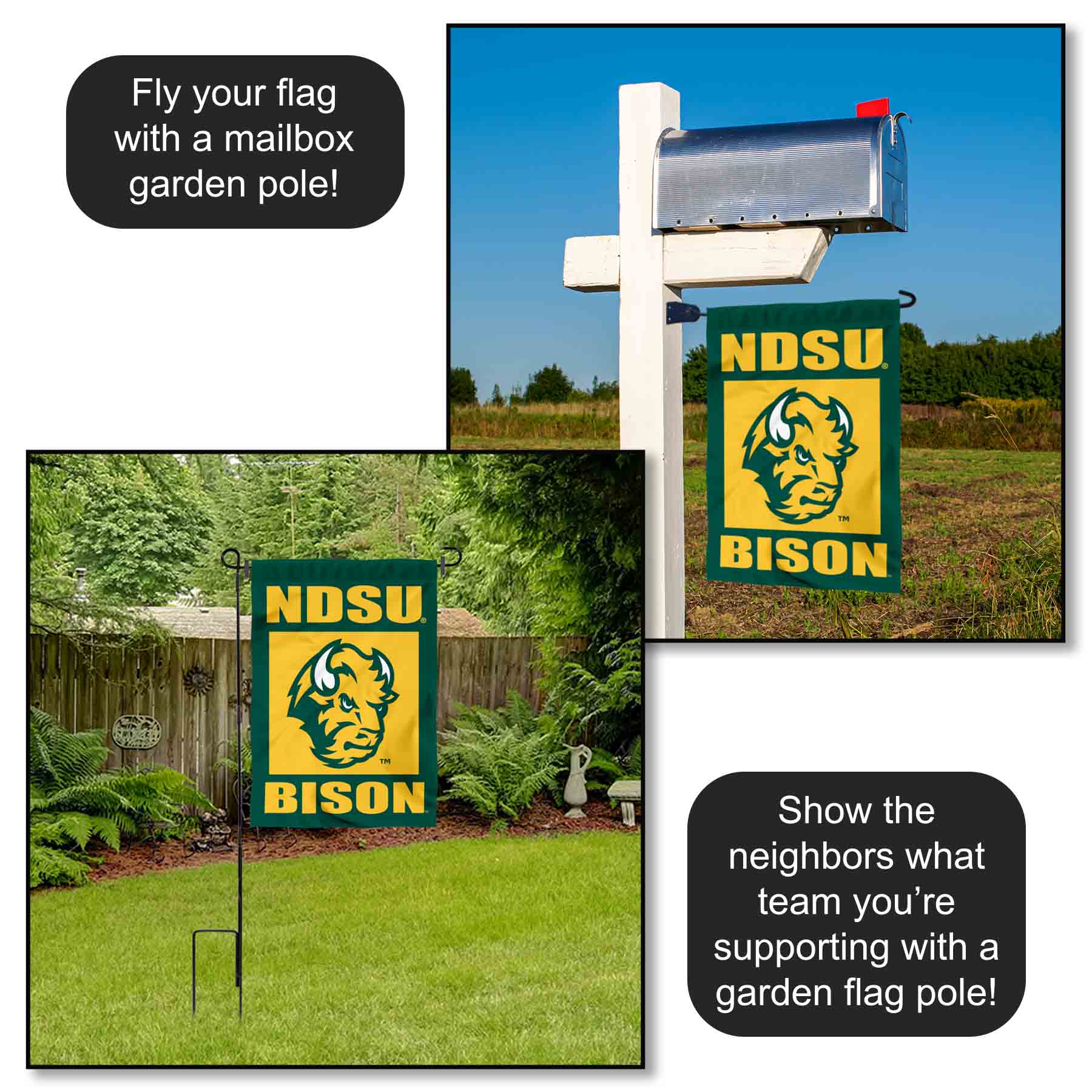 NDSU Bison Garden Flag and Yard Banner 816844018947 | eBay