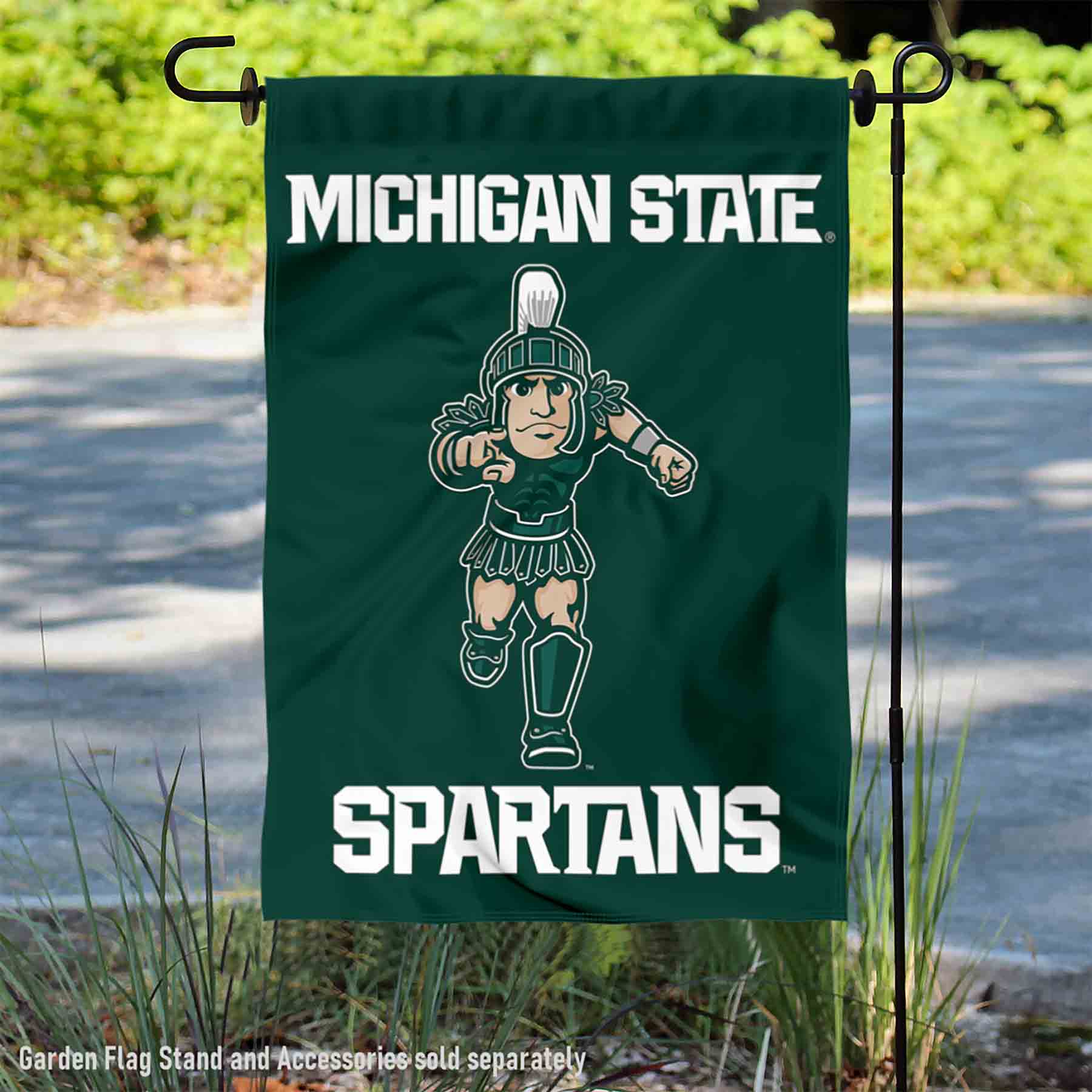 MSU Spartans Running Sparty Garden Flag and Yard Banner 840134518992 | eBay