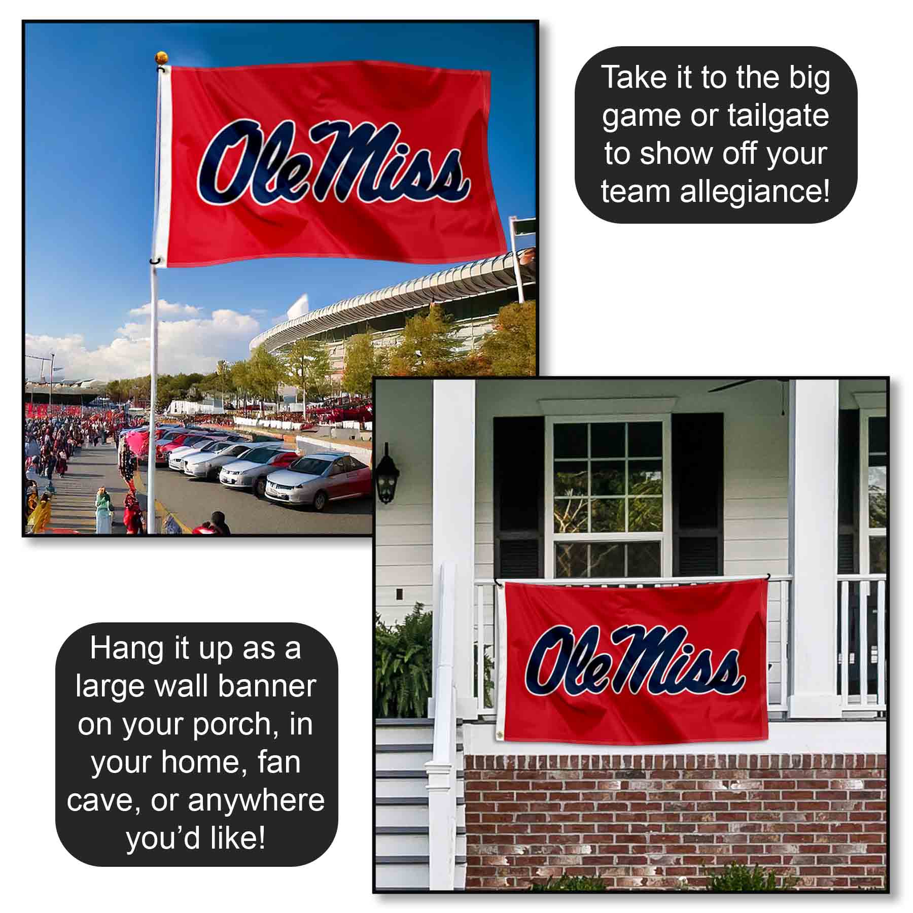 Ole Miss Red Flag Large 3x5 | eBay