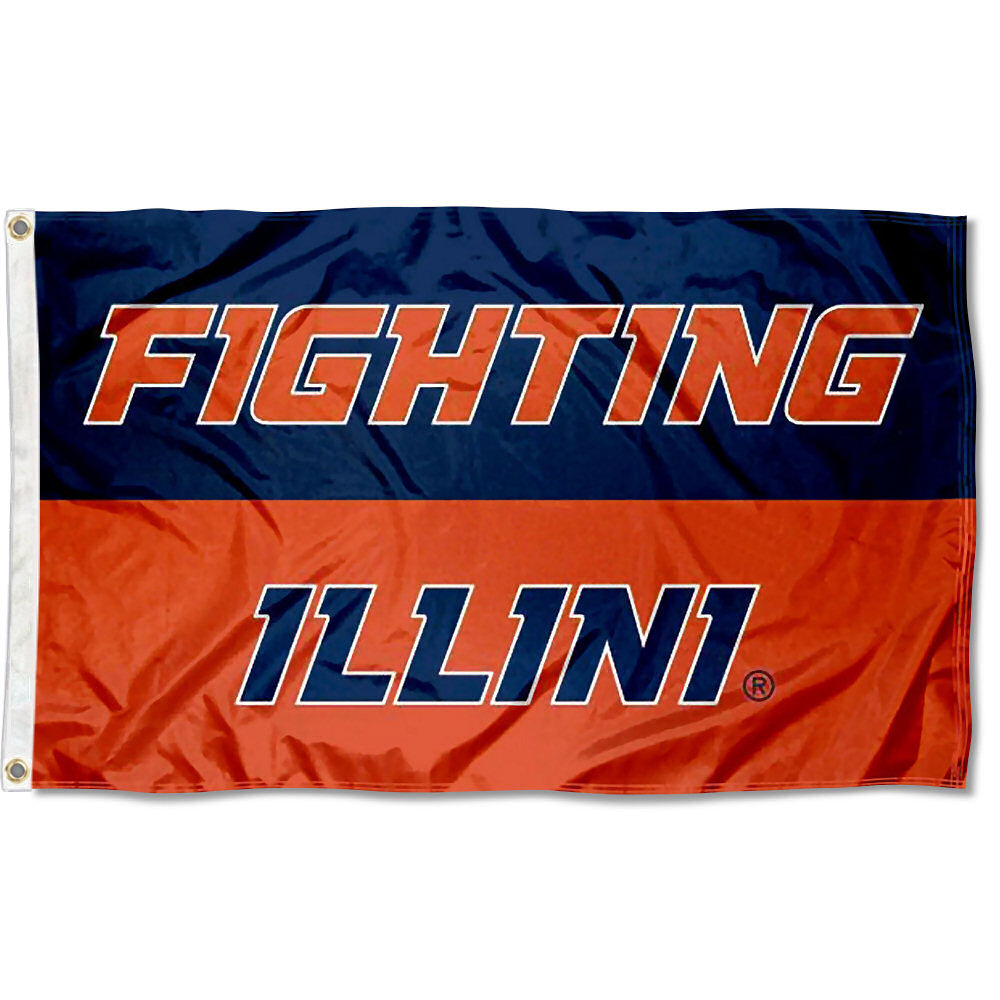 Illinois Fighting Illini Large Outdoor Flag 848267024595 | eBay