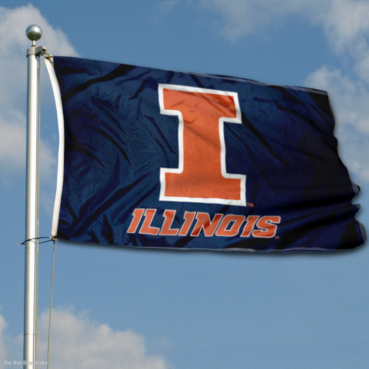 Illinois Fighting Illini Blue Flag Double Sided 2-ply 3x5 Foot Outdoor ...
