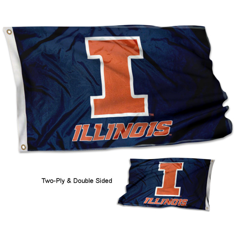 Illinois Fighting Illini Blue Flag Double Sided 2-ply 3x5 Foot Outdoor ...