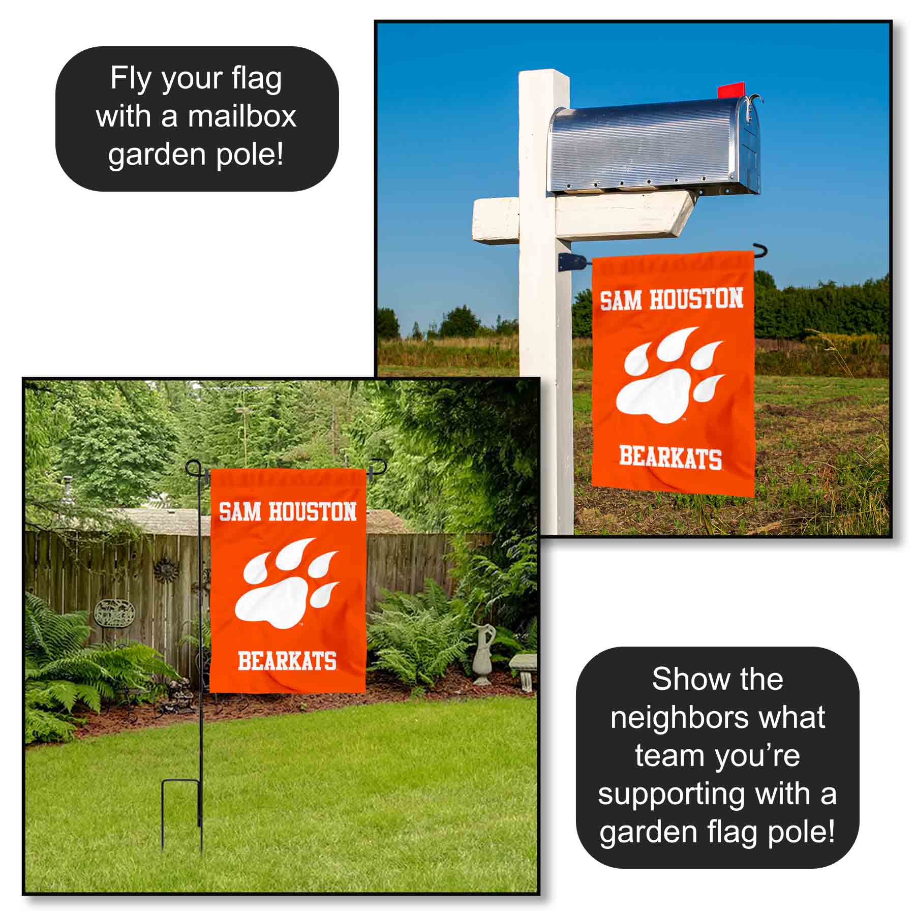SHSU Bearkats New Paw Logo Garden Flag and Yard Banner 840134516493| eBay