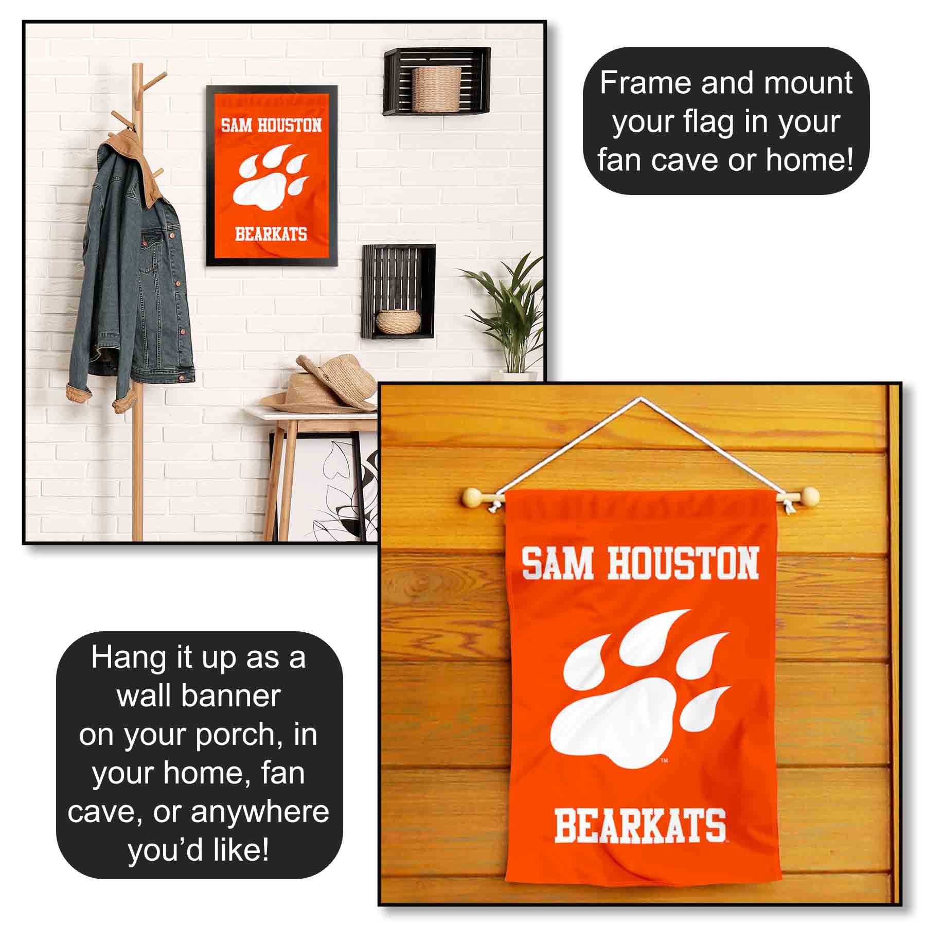 SHSU Bearkats New Paw Logo Garden Flag and Yard Banner 840134516493| eBay