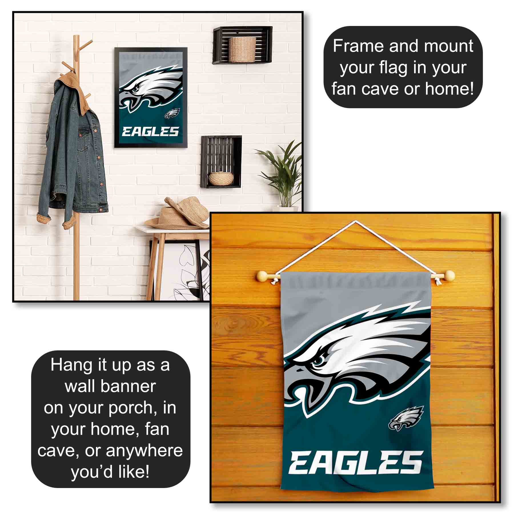 Philadelphia Eagles Large Logo Official Garden Yard Banner Flag ...