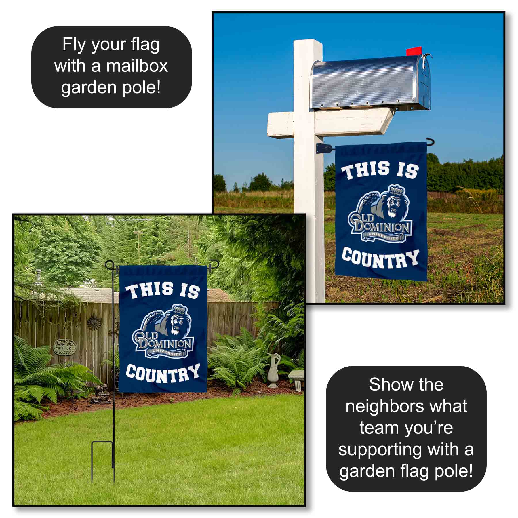 ODU Monarchs This is Monarchs Country Garden Flag and Yard Banner ...