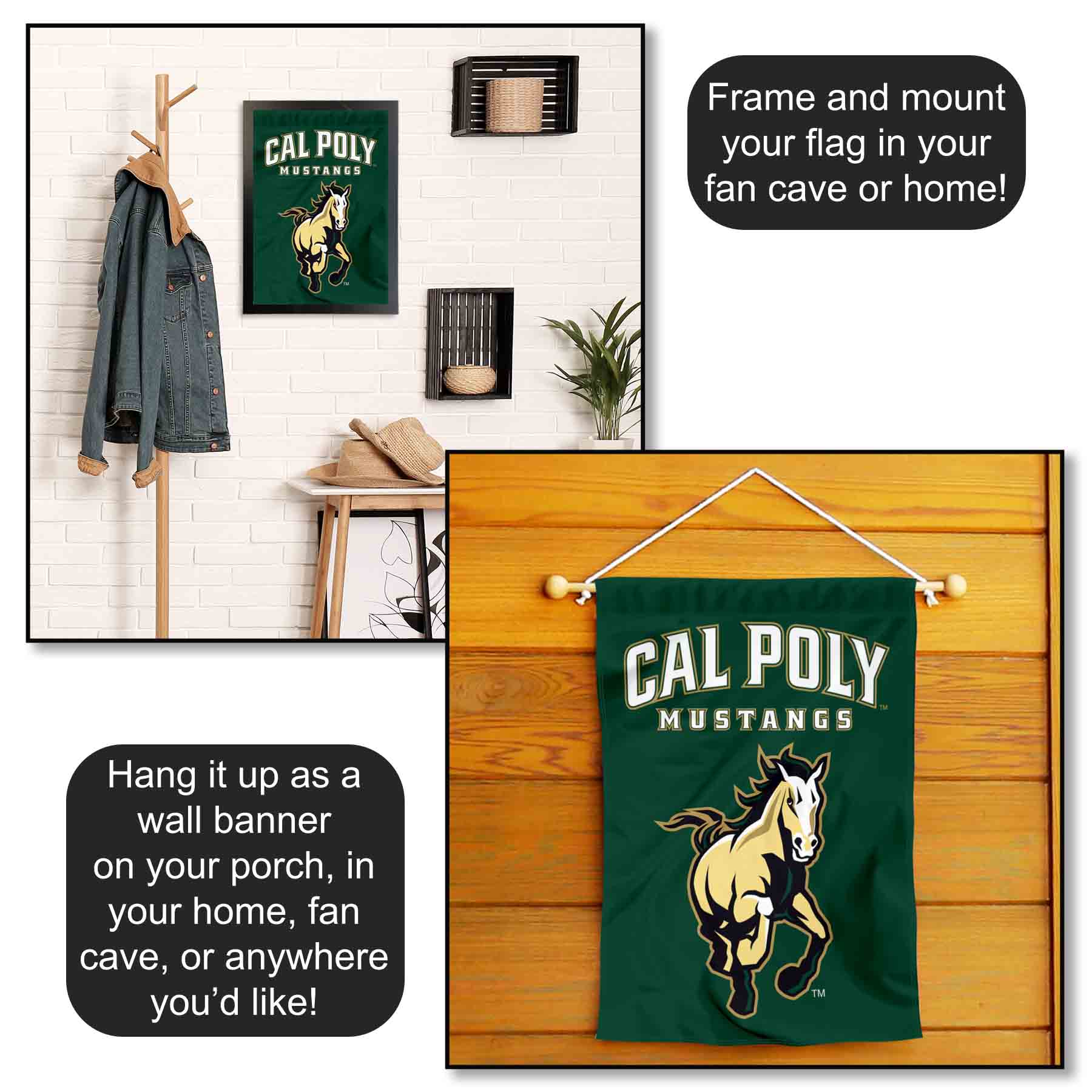 Cal Poly Mustangs Wordmark Garden Flag and Yard Banner 840134546025| eBay
