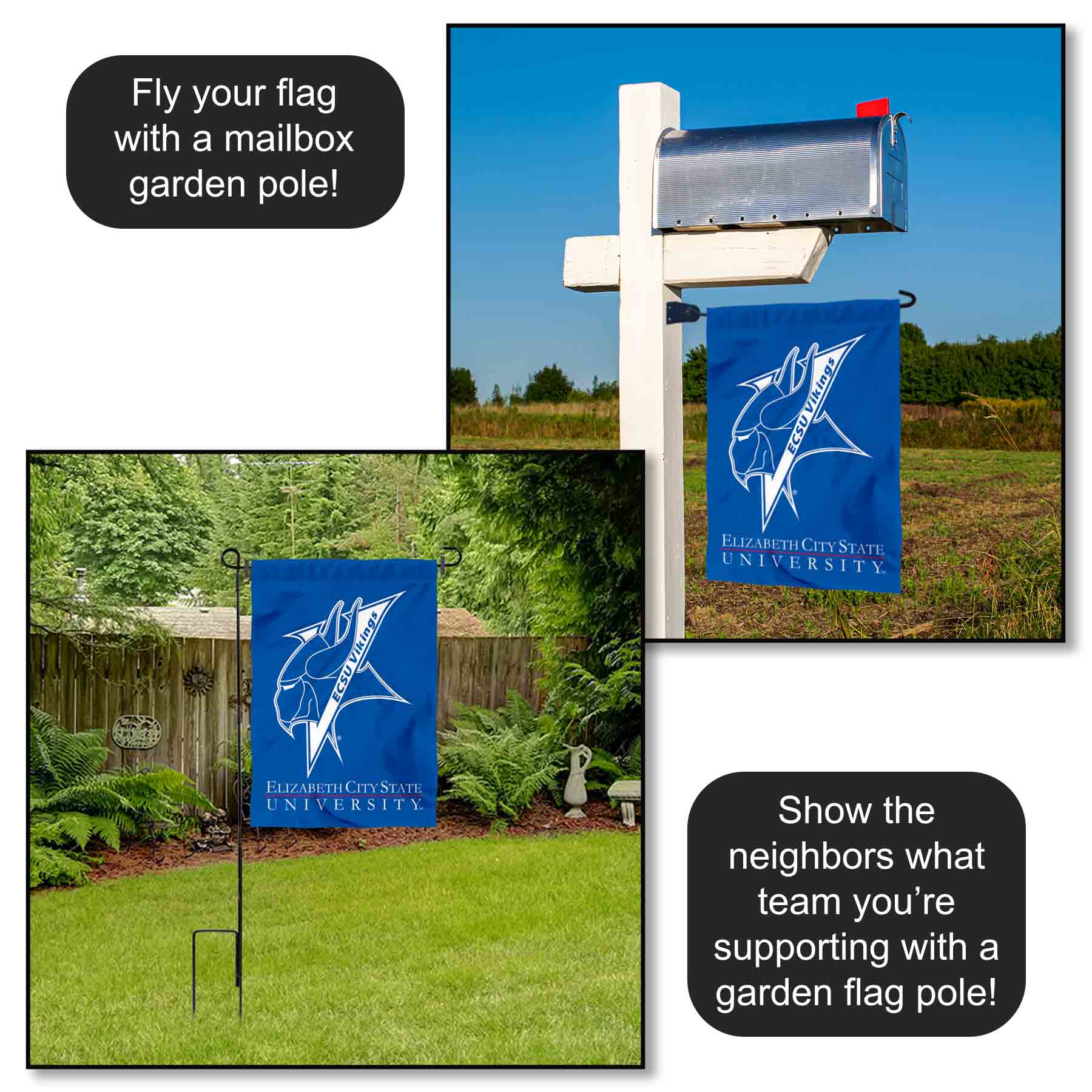ECSU Vikings Garden Flag Yard Banner 848267017023 | eBay