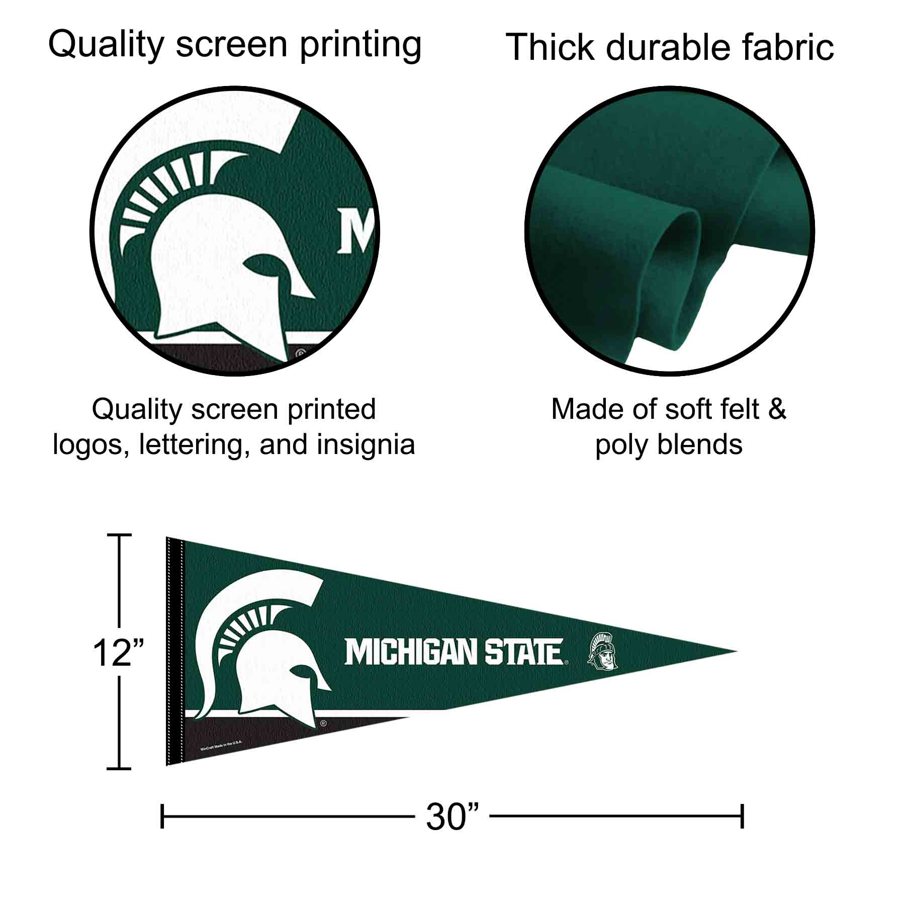 Michigan State MSU Spartans 12x30 Felt Pennant Banner for sale online ...
