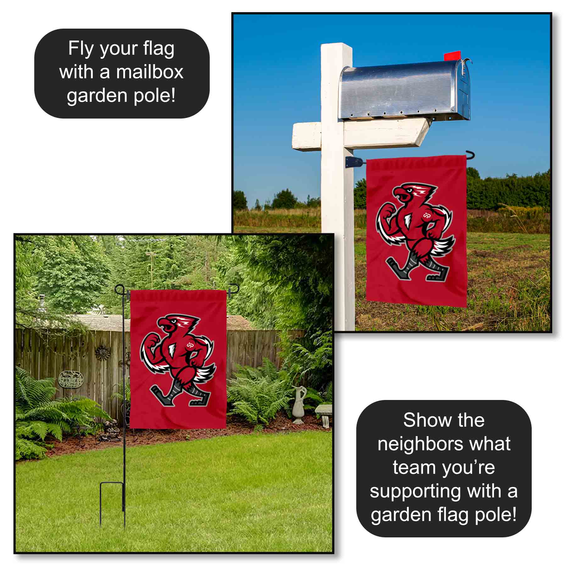 St. John's Red Storm Johnny Mascot Garden Flag and Yard Banner ...