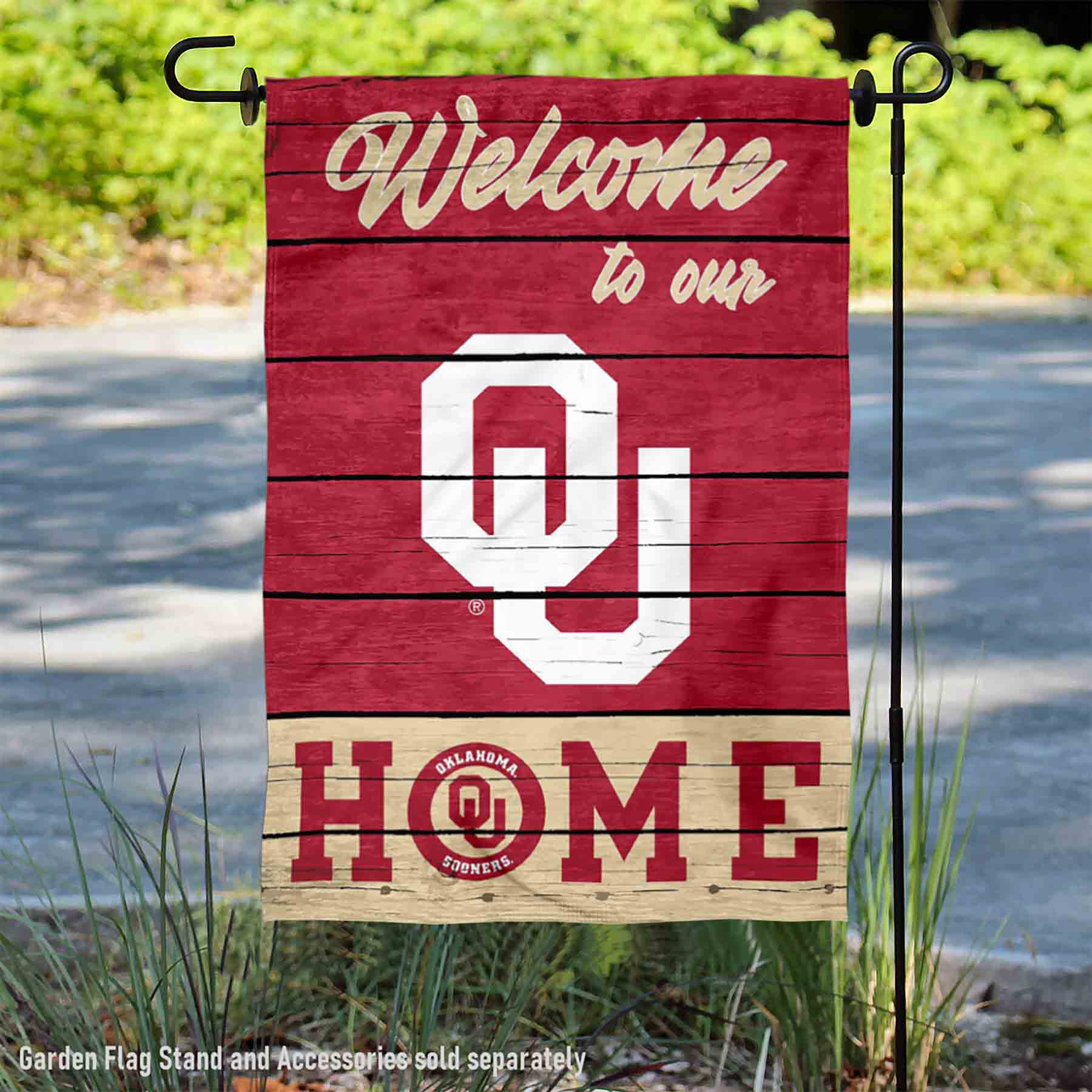 Oklahoma Sooners Welcome To Our Home Garden Flag and Yard Banner ...