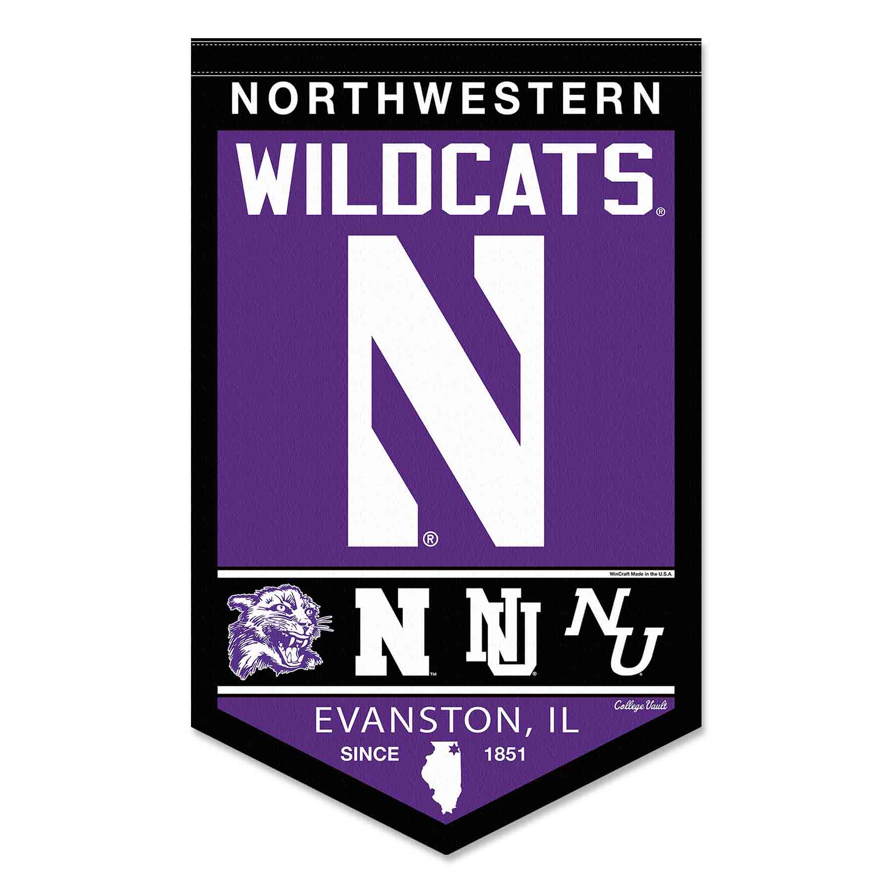 Northwestern Wildcats Heritage Logo History Banner Pennant 840134556246 ...