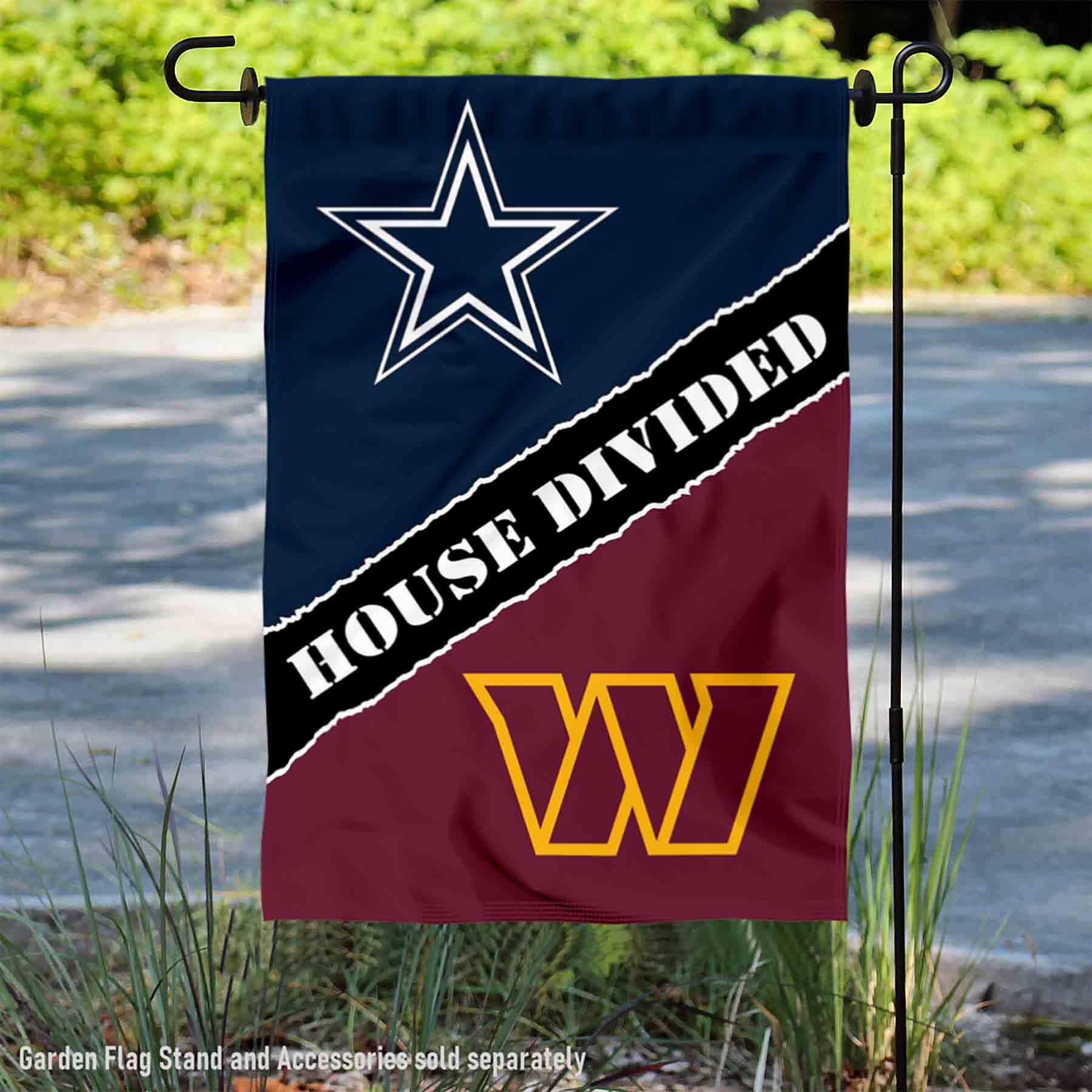 House Divided Cowboys and Commanders Garden Flag and Yard Banner ...